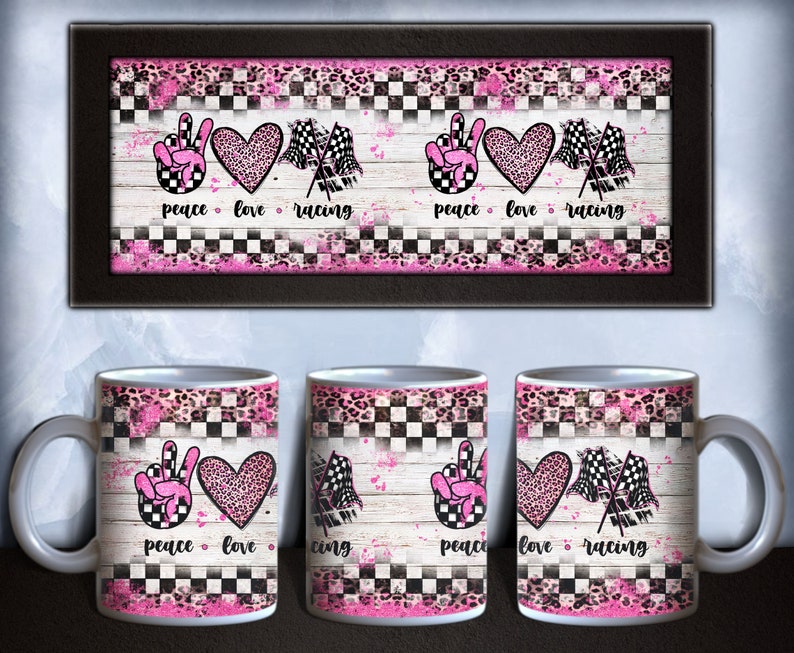 Peace Love Racing Mug Png Sublimation Design Race Clipart - Etsy