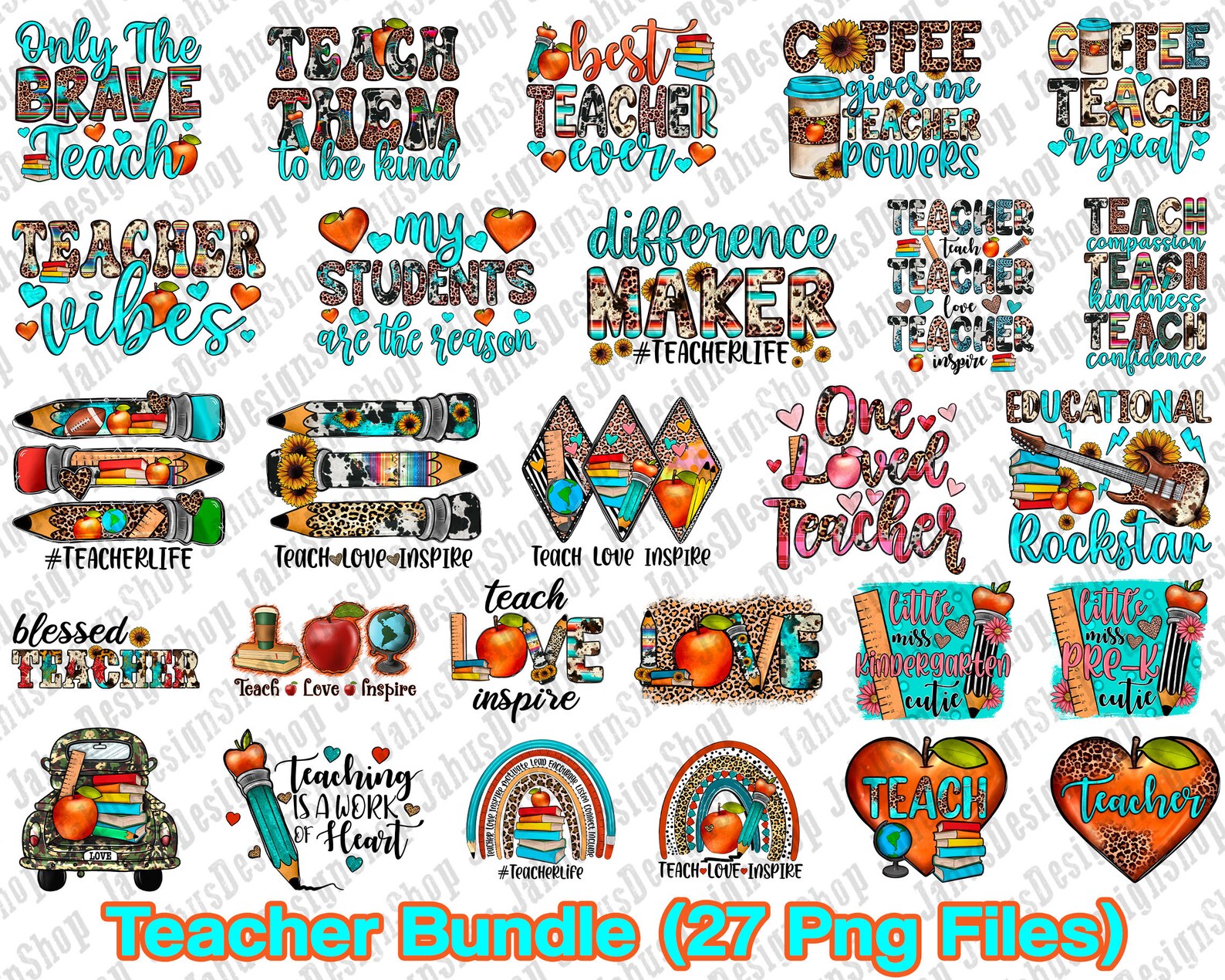Western Teacher Png Design Bundle Teacher's Day Png Back - Etsy