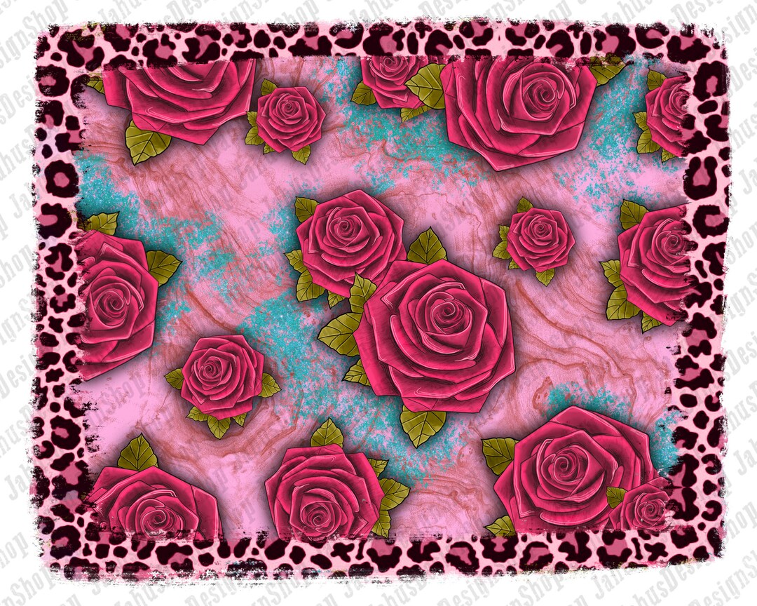 Pink Rose Leopard Background PNG, Valentines Day Background Png, Pink ...