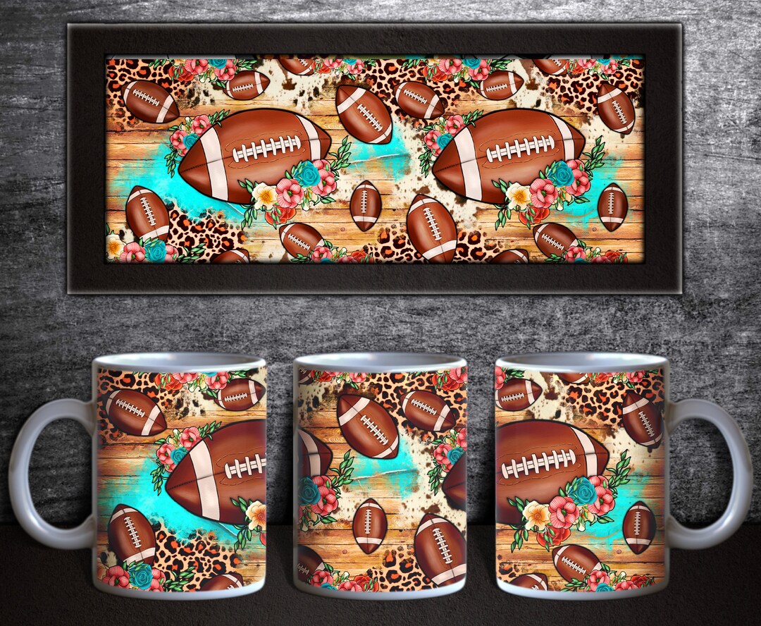 Western American Football Mug Png Sublimation Design, Cowhide and ...
