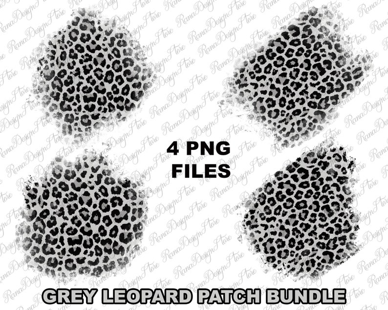 Grey Leopard Patch Png Bundle Sublimation Design Download - Etsy