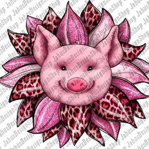 Leopard Pig Sunflower Png Sublimation Design, Pig Png,sunflower Png ...