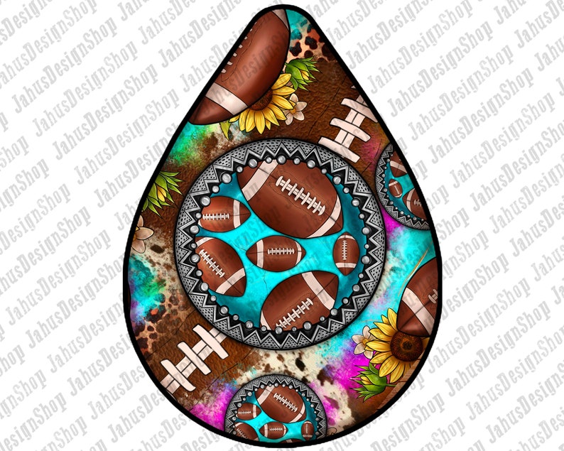 American Football Teardrop Earrings Png Sublimation Design Bundle ...