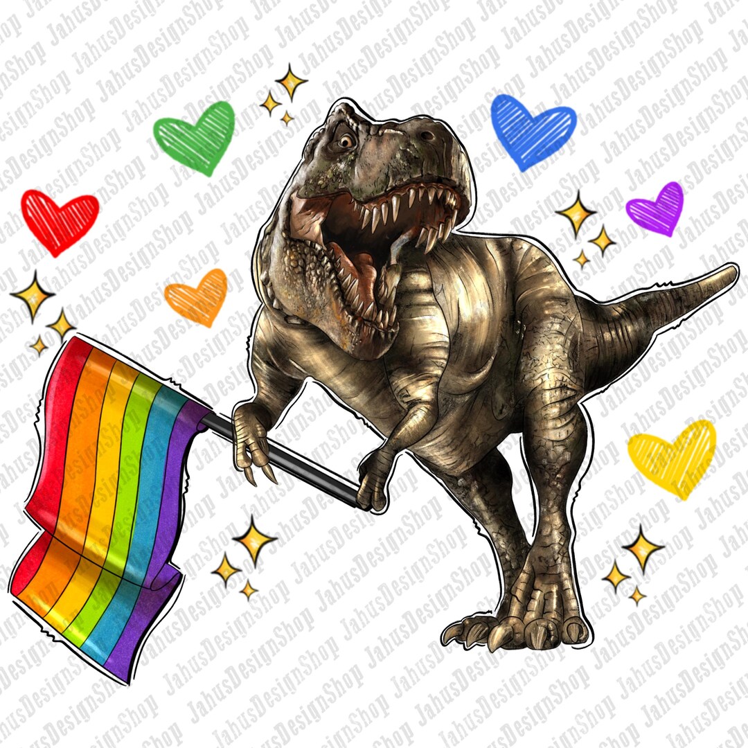 Lgbtq T-rex Png Sublimation Design, Dinosaur Lgbtq Png, Pride Dinosaur ...