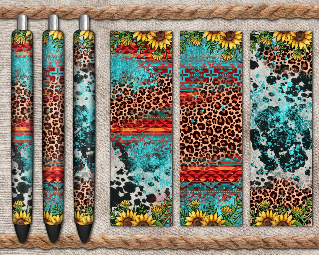 Aztec Sunflower Pen Wrap Png Sublimation Design, Western Pen Wrap Png ...