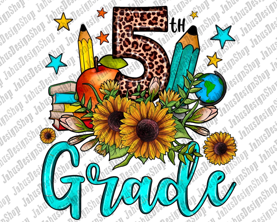 5th Grade Png Sublimation Design, School Png, Fifth Grade Png, Western ...