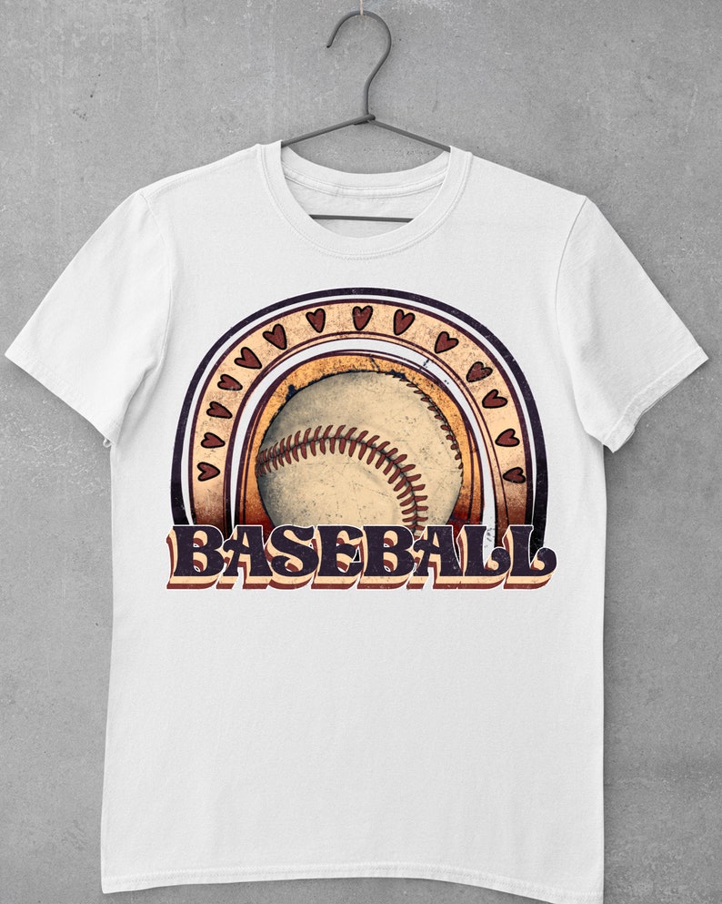 Baseball Rainbow PNG Vintage Baseball Clipart Retro Baseball | Etsy