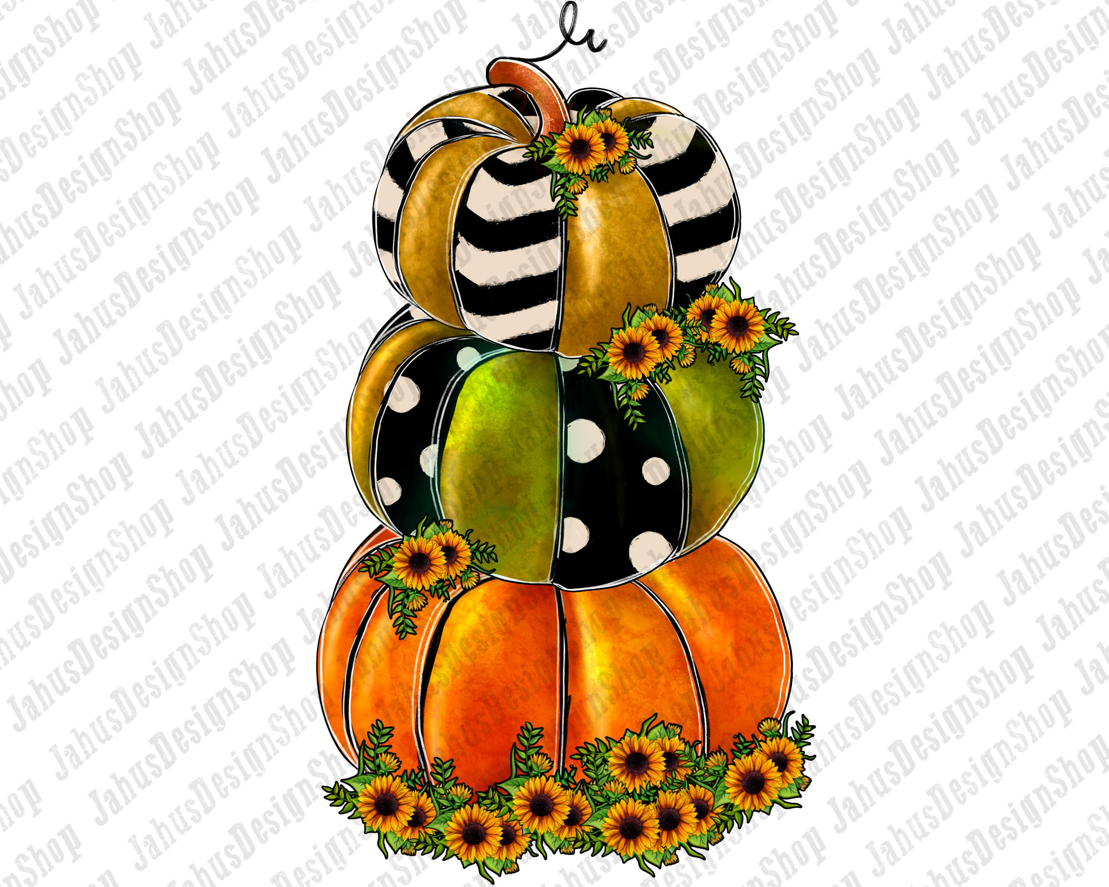 Pumpkin Polka Dot Sunflower Png, Fall Png, Pumpkin Png, Pumpkin Polka ...