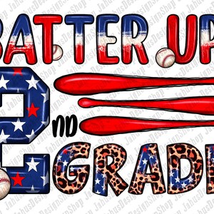 Batter up Grade Png Design Bundle Back to School Png Hello - Etsy