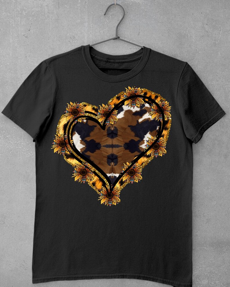 Western Heart Png Sublimation Design, Cowhide Heart Png, Leopard Heart ...