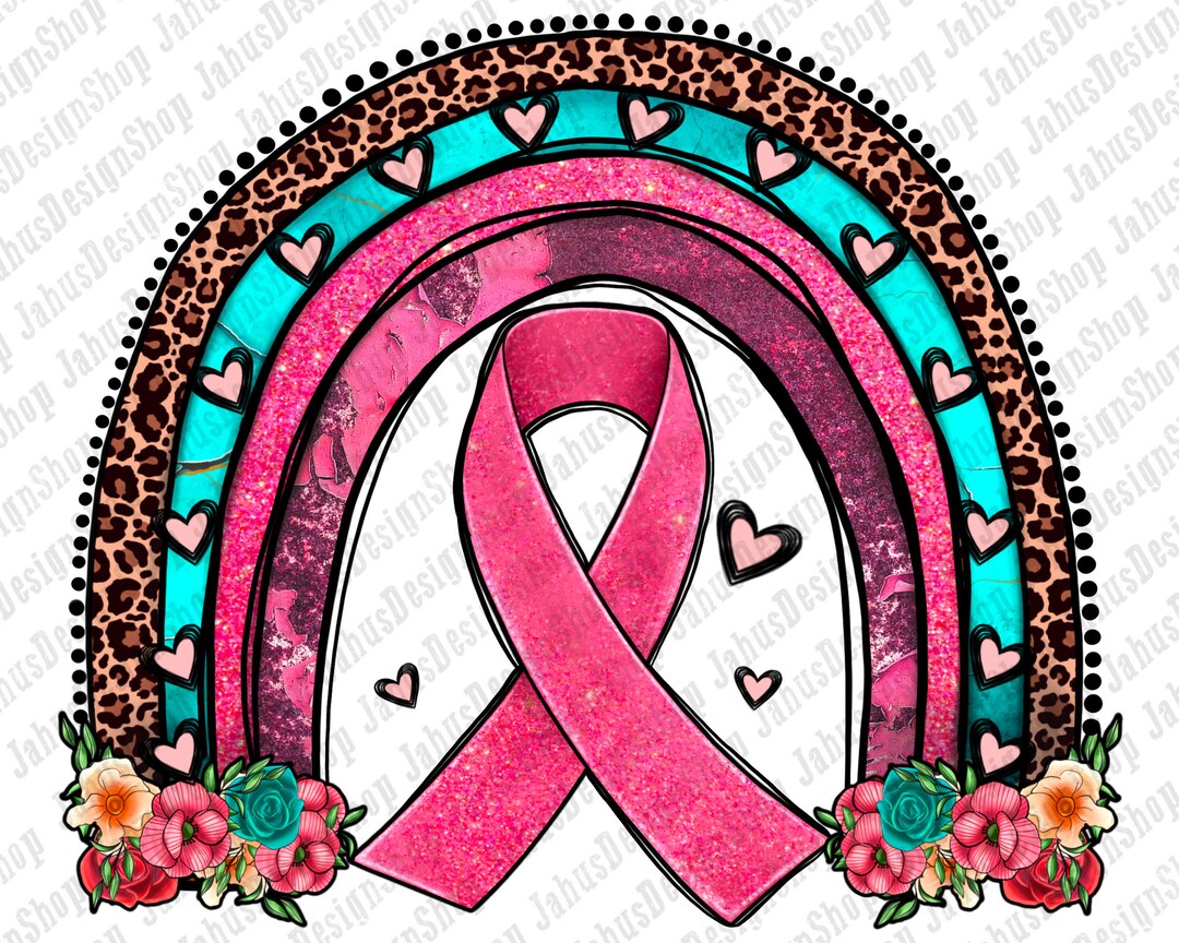 Breast Cancer Awareness Rainbow Png Sublimation Design, Cancer ...