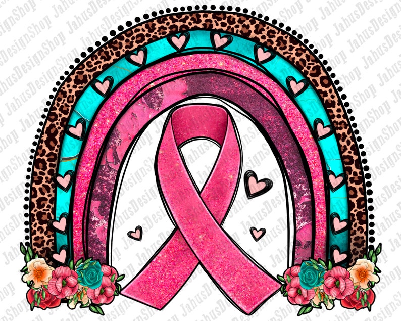 Breast Cancer Awareness Rainbow Png Sublimation Design Cancer | Etsy