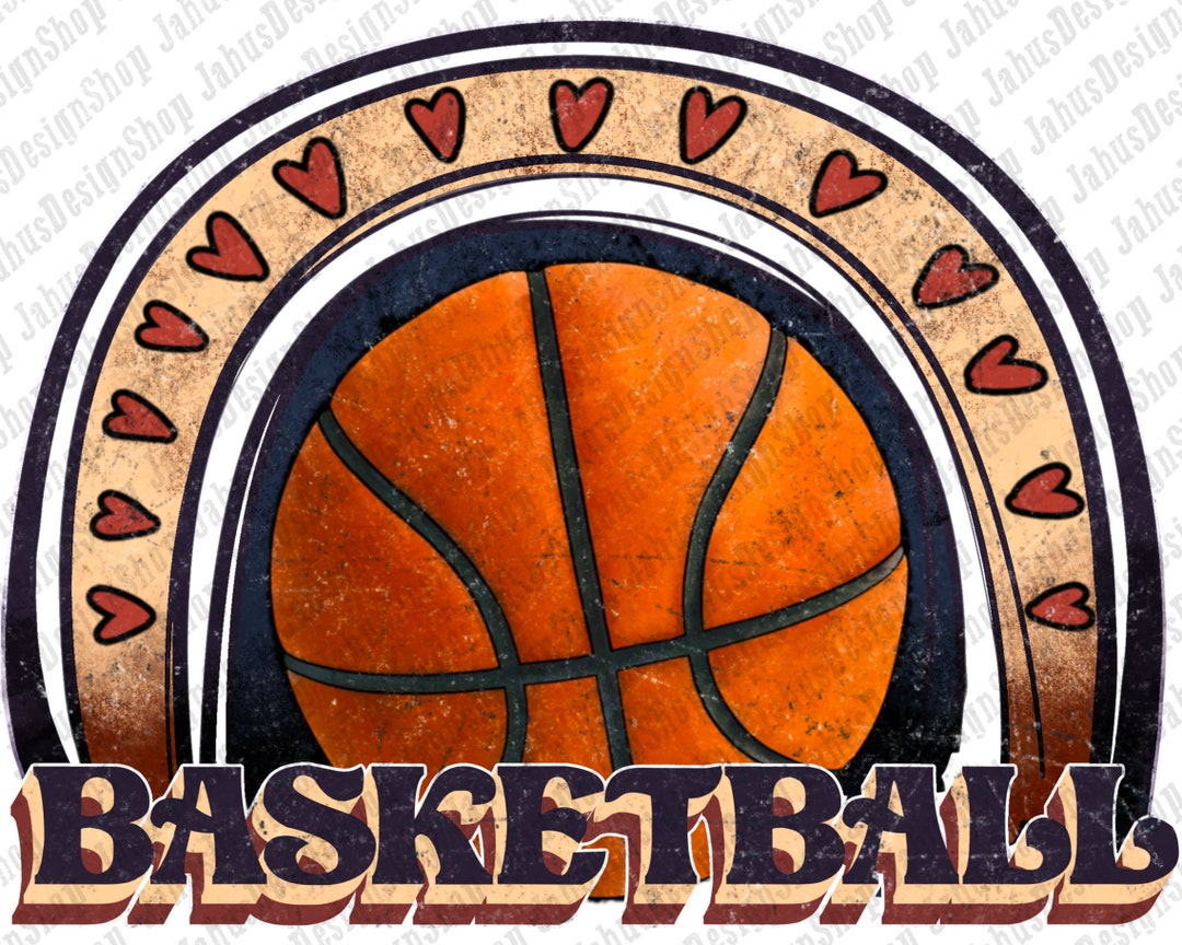 Basketball Rainbow PNG, Vintage Basketball Clipart, Retro Basketball ...