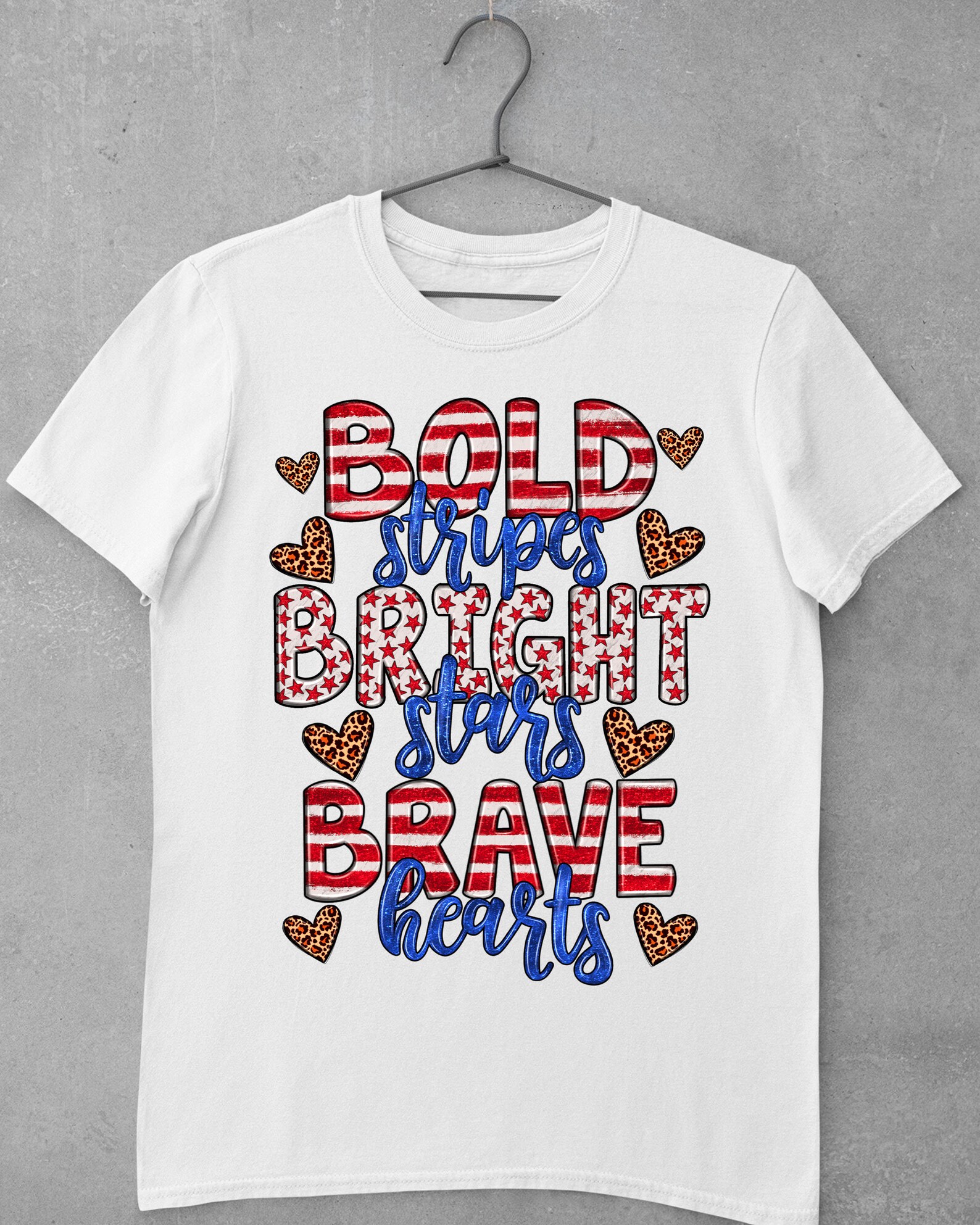 Bold Stripes Bright Stars Brave Hearts Png 4th of July Png - Etsy