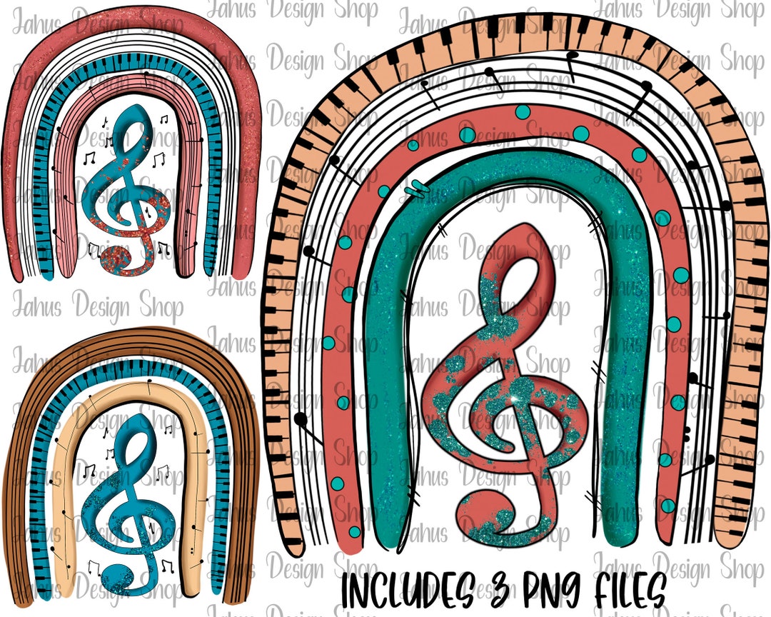 Music Note Symbol Treble Clef Bundle PNG, Glitter Pattern, Sublimation ...