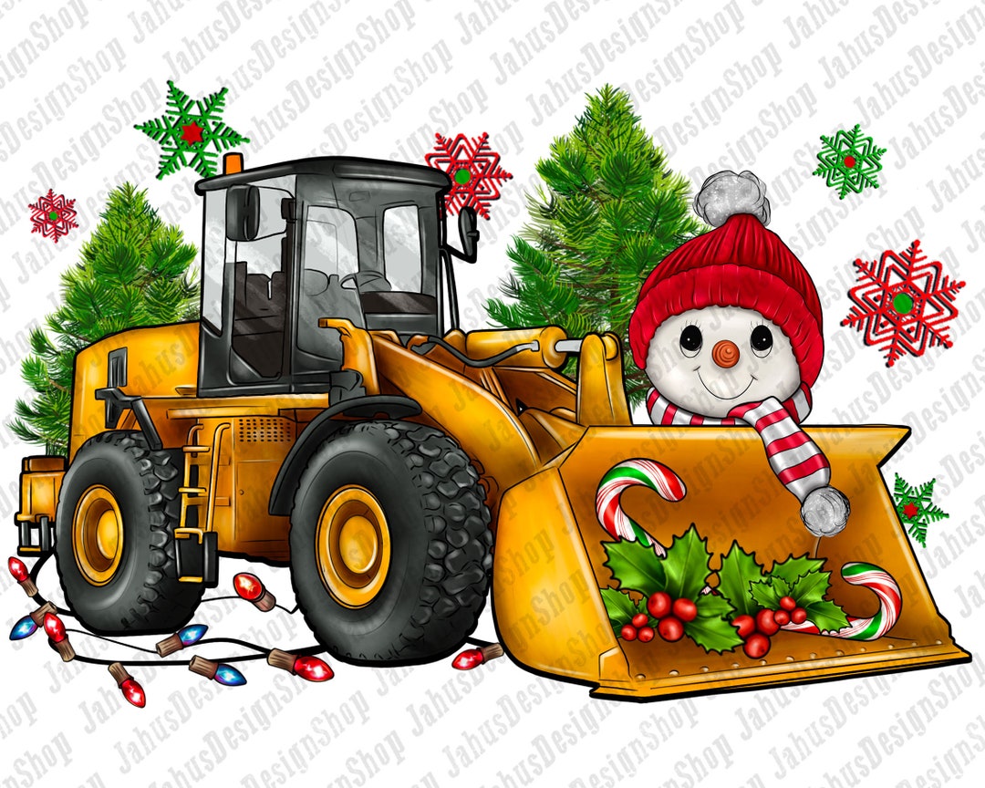 Christmas Bulldozer Snowman Png Sublimation Design,hand Drawn ...