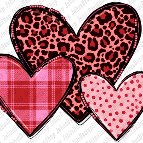 Valentines Day Hearts Png Sublimation Design Pink Heart Png - Etsy