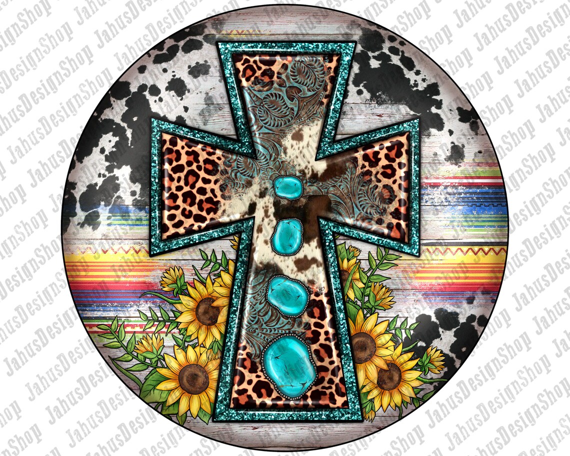 Cross Round Earrings Png Sublimation Design Download Western - Etsy