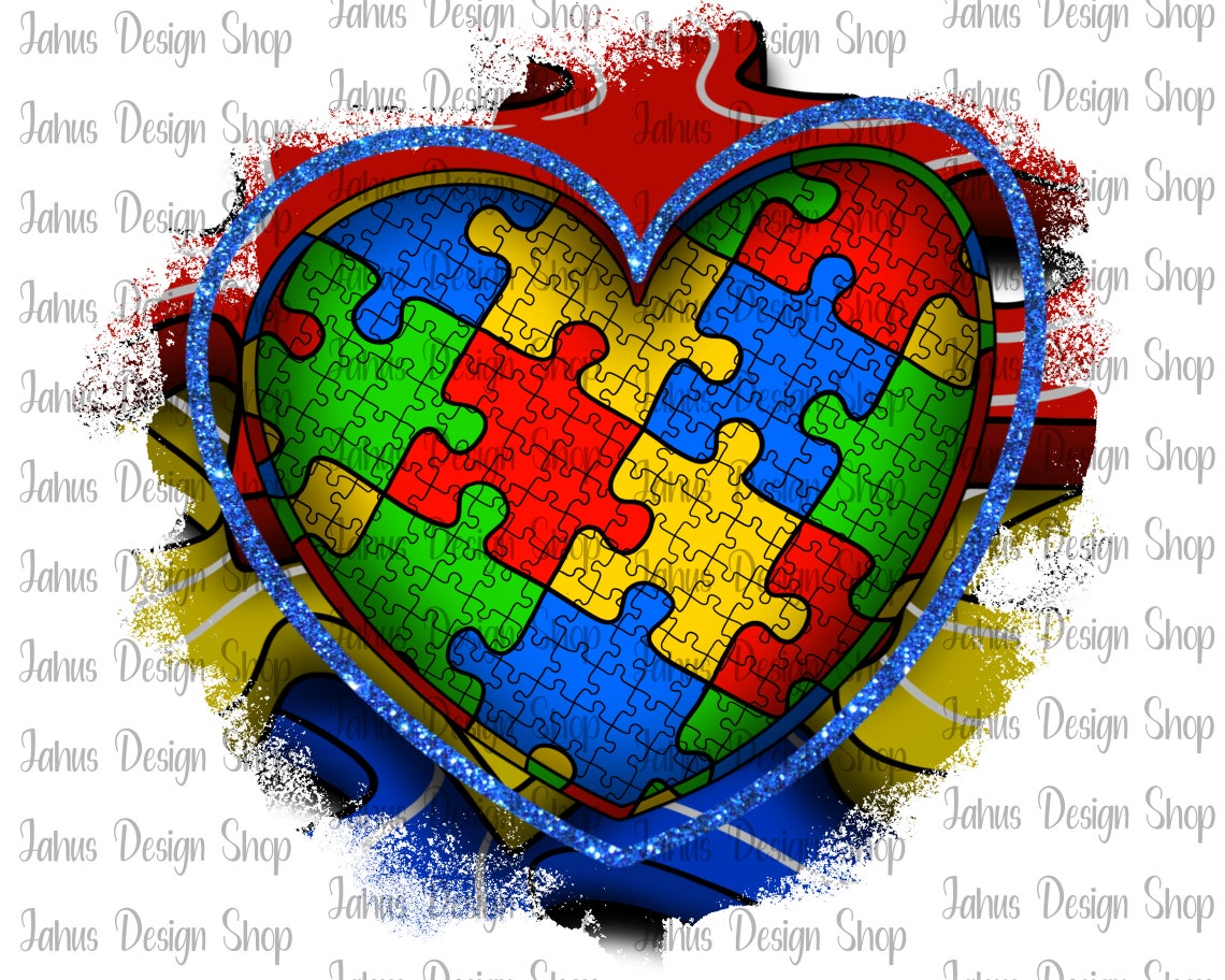 Autism Heart Pngautism Puzzle Heart Designautism Awareness - Etsy