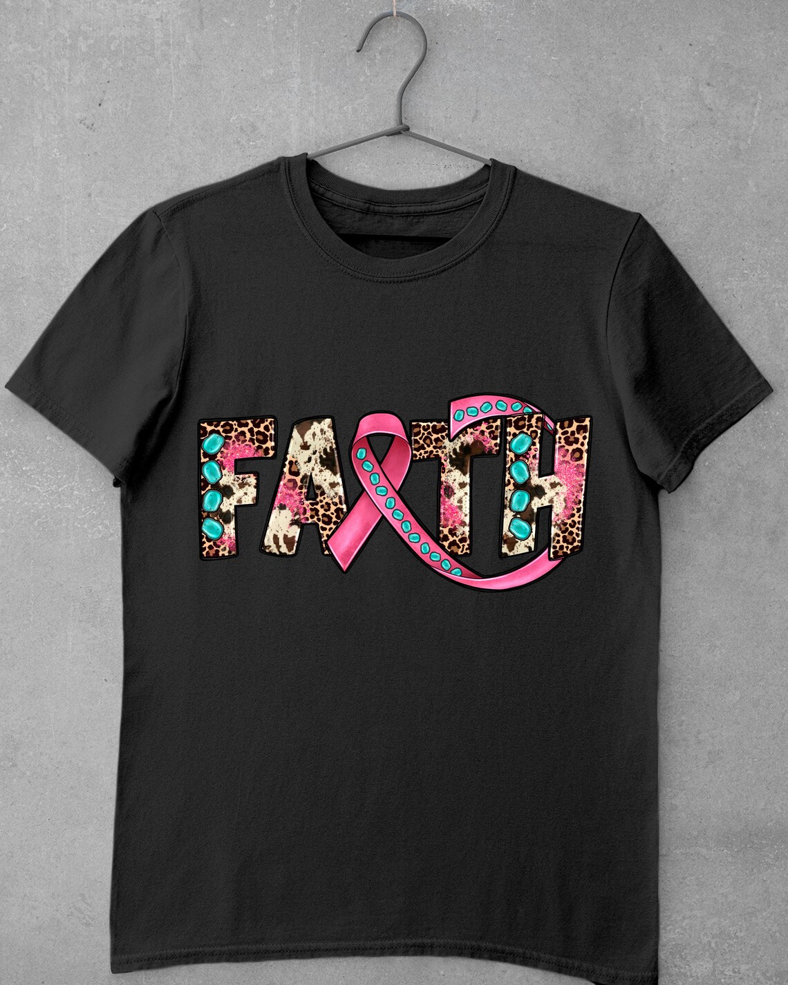 Faith Cancer Awareness Ribbon With Gemstone Png Sublimation - Etsy