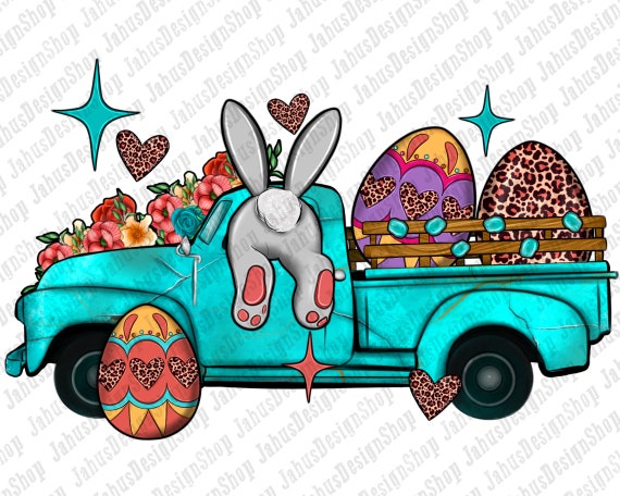 Easter Bunny Truck Png Sublimation Design Easter Sublimation | Etsy