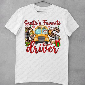 Santa's Favorite Bus Driver Png Sublimation Design Download, School Bus ...