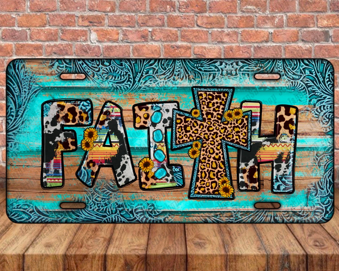 Faith Cross License Plate PNG Sublimation Design Cross - Etsy
