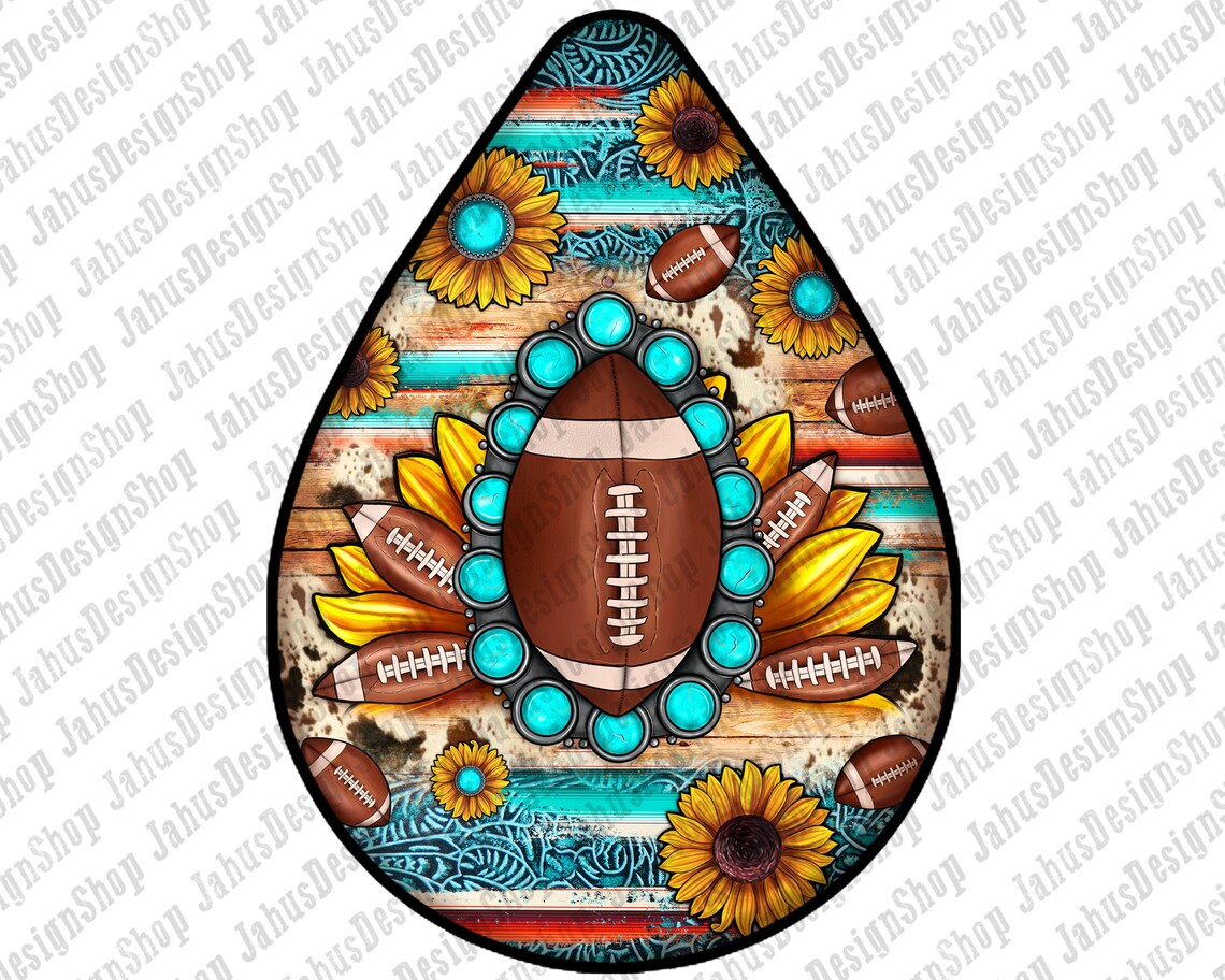 American Football Teardrop Earrings Png Sublimation Design Bundle ...