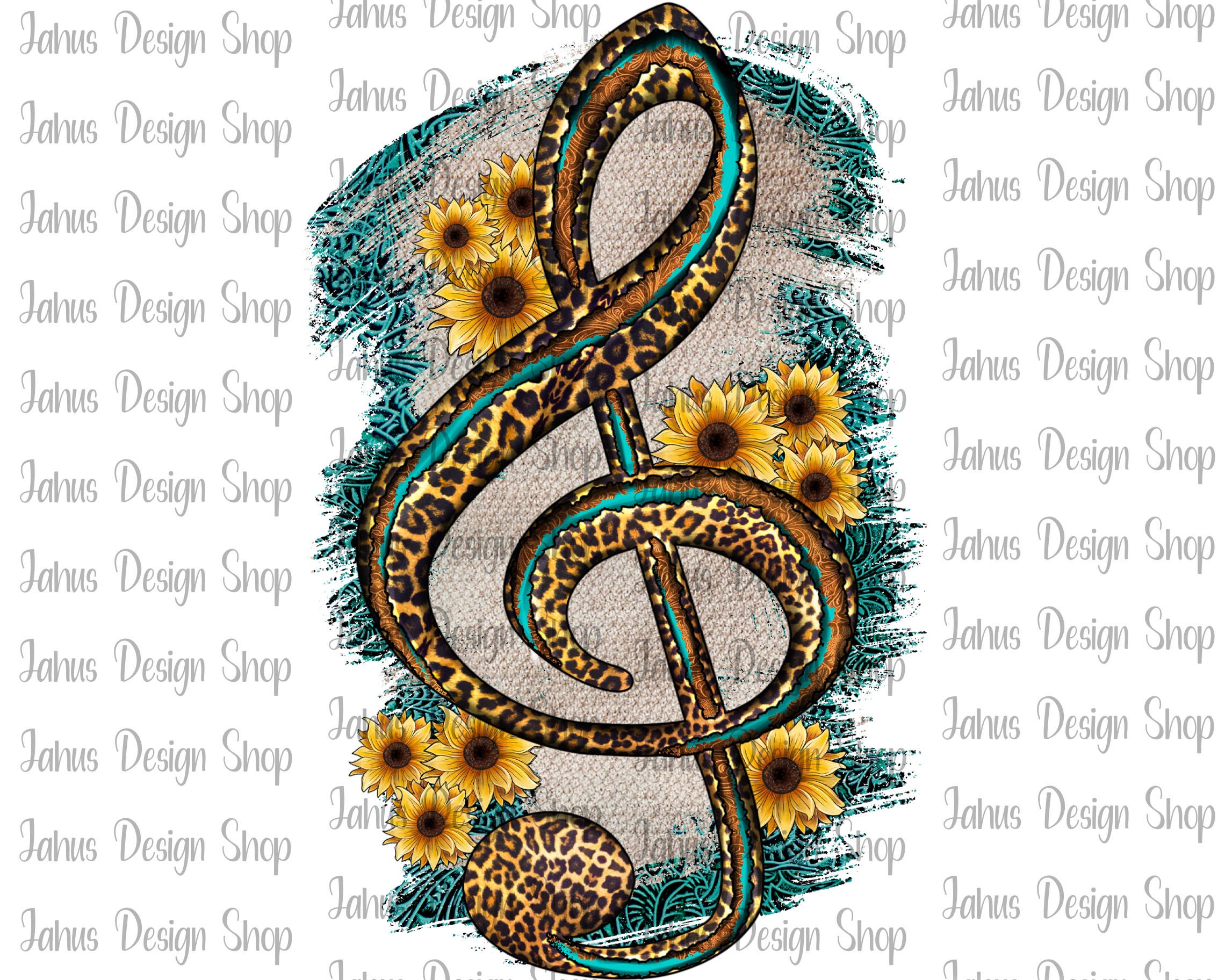 Western Treble Clef Png Design Bundle Cowhide Sunflower - Etsy