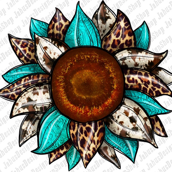 Turquoise Sunflower Png - Etsy