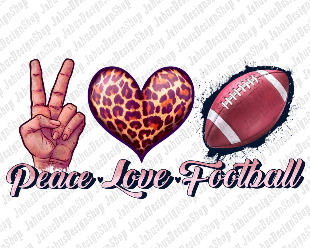 Peace Love Football PNG, Peace Love PNG, Leopard Heart Png, Retro ...