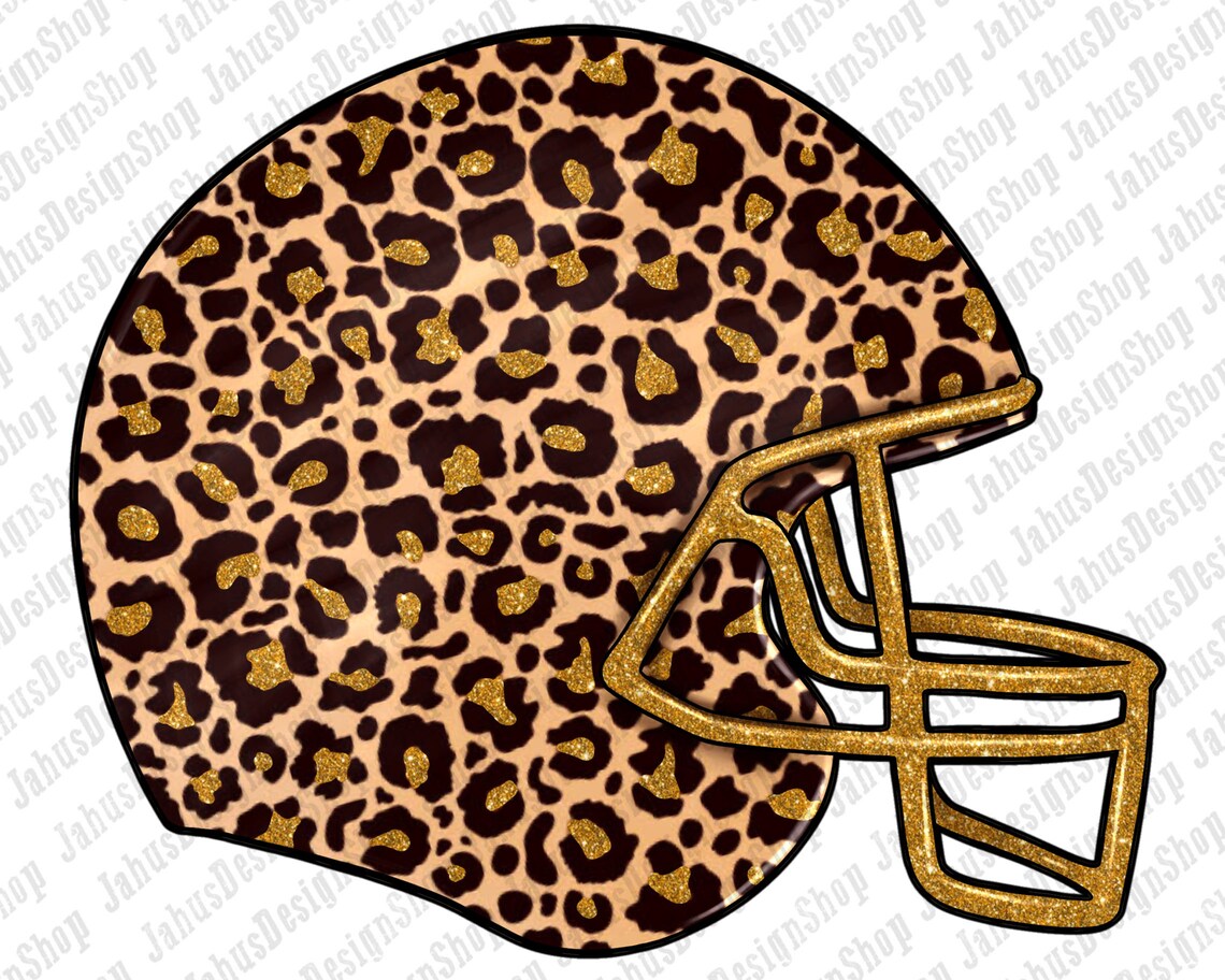 Glitter Leopard American Football Helmet Png Sublimation - Etsy
