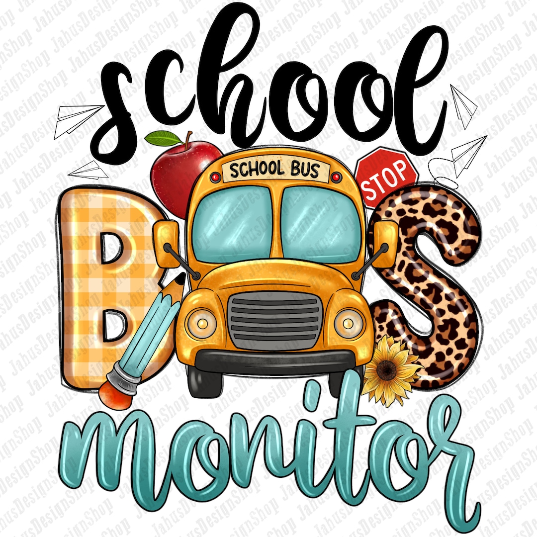 School Bus Monitor Png Sublimation Design Download, School Bus Png ...
