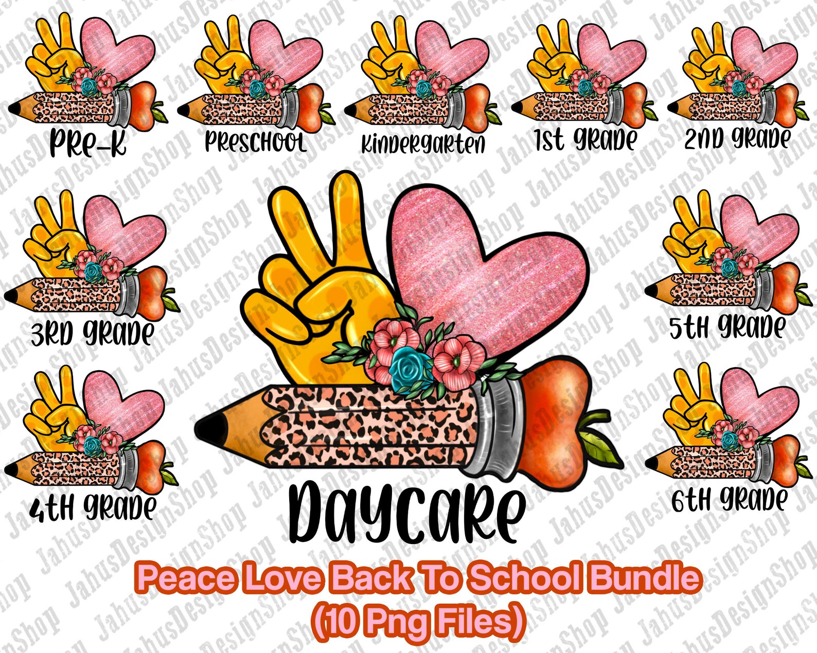 Peace Love Back to School Png Design Bundle Back to School - Etsy