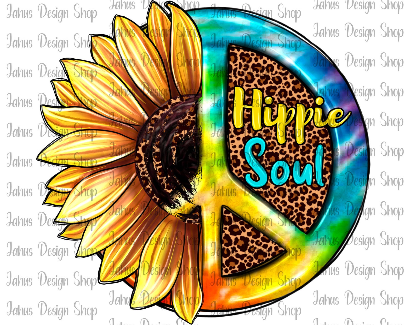 Hippie Soul PNG Rainbow Peace Sign Western Hippie Leopard - Etsy