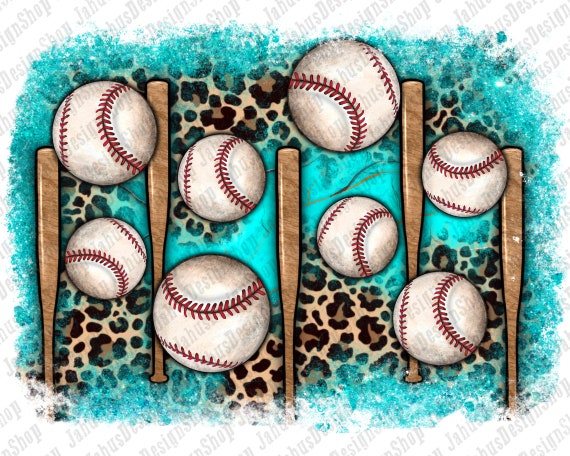 Baseball Leopard Distressed Background Png Design Baseball | Etsy