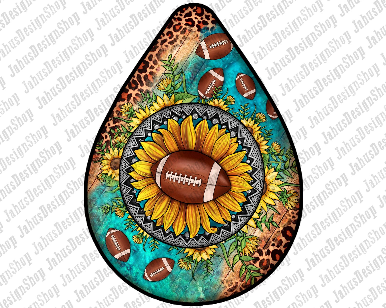 American Football Teardrop Earrings Png Sublimation Design Bundle ...