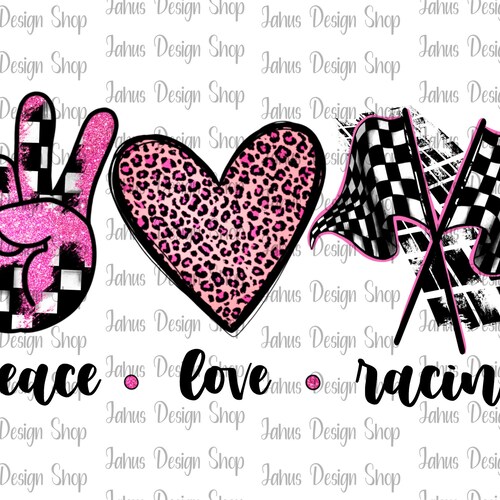 Peace Love Racing Png Sublimate Design Downloads Racing Flag - Etsy
