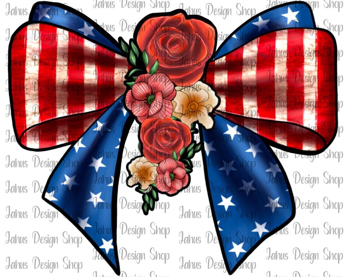 4th of July Bow PNG Independence Day Patriotic Design - Etsy