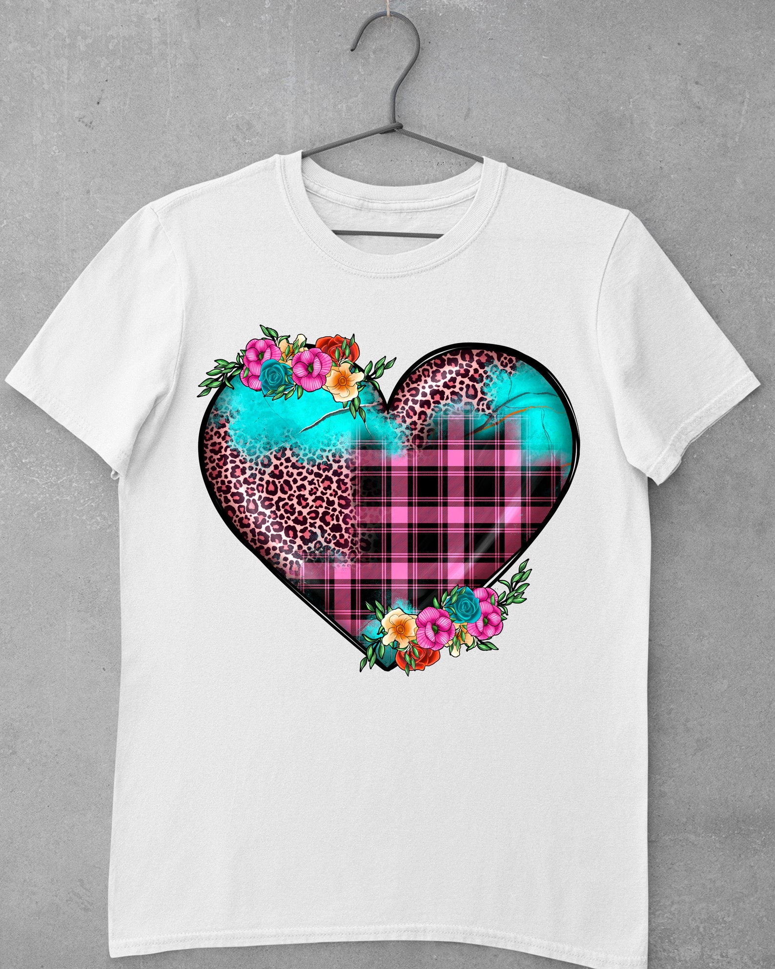 Leopard Turquoise Heart Png Sublimation Design Download, Western Heart ...