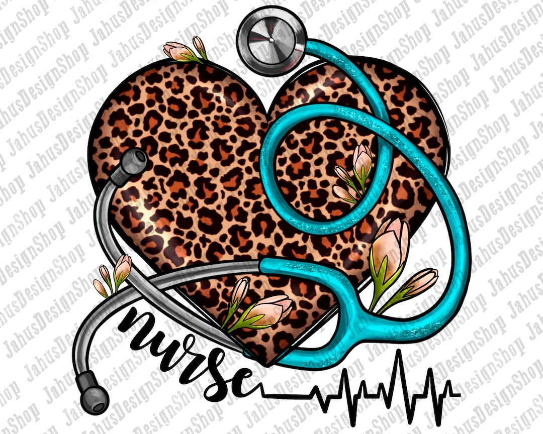 Western Nurse Leopard Heart Png Sublimation Design, Nurse Png, Nurse ...