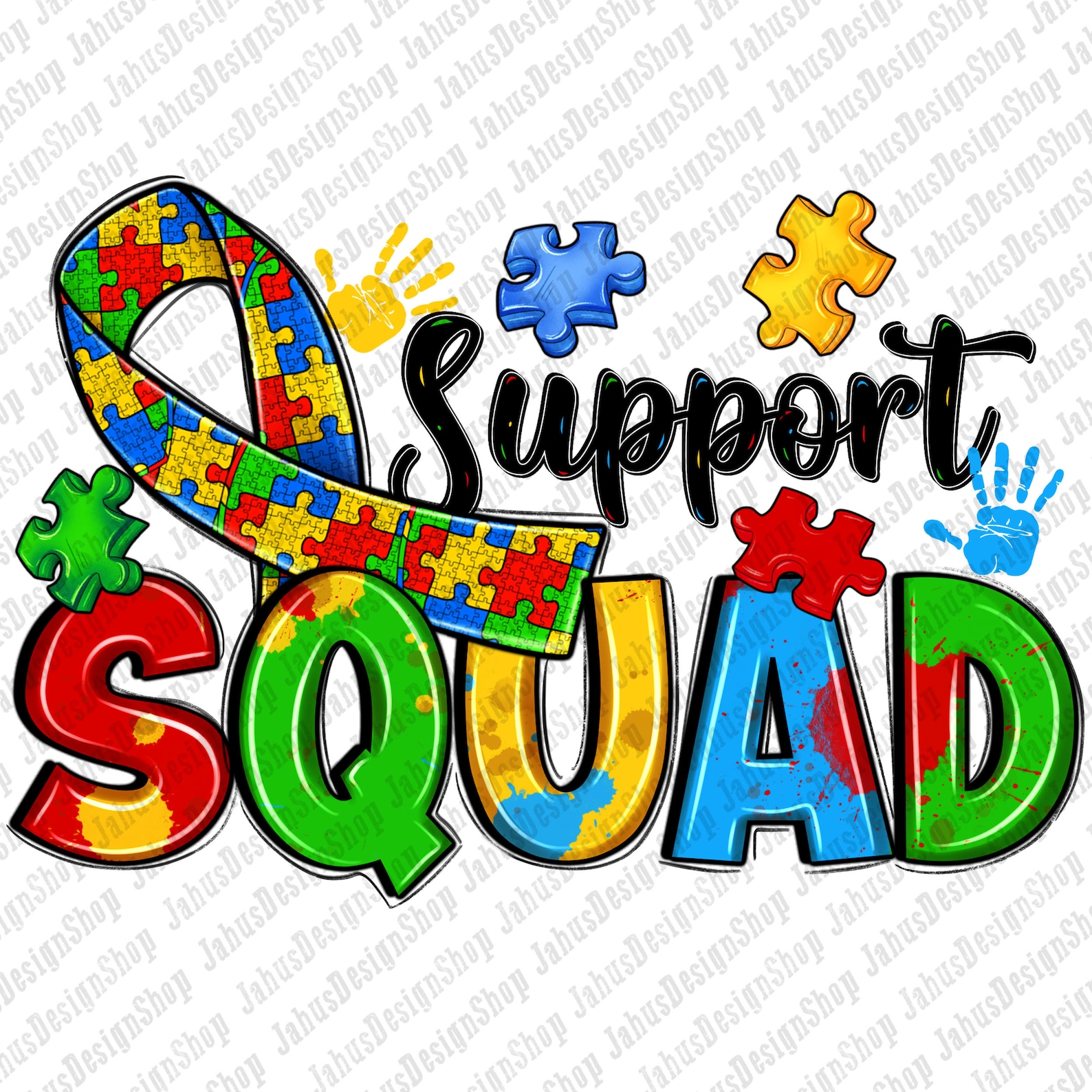 Support Squad Png Sublimation Design Download, Autism Awareness Png ...