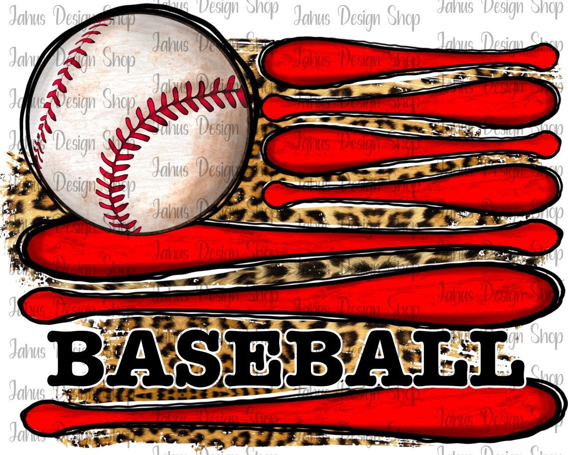 Leopard Baseball Flag PNG Western Pngsport Background - Etsy