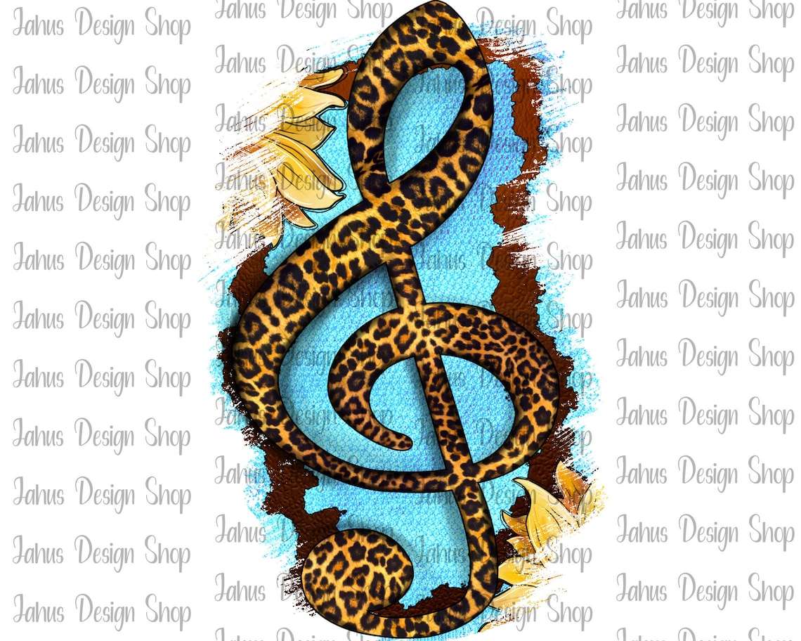 Western Treble Clef Png Design Bundle Cowhide Sunflower - Etsy