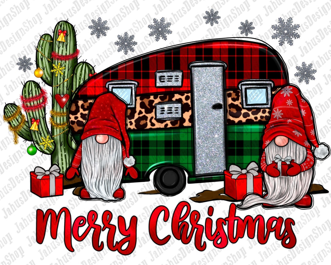 Merry Christmas Gnome Caravan Png Sublimation Design, Cactus Gnomes Png ...