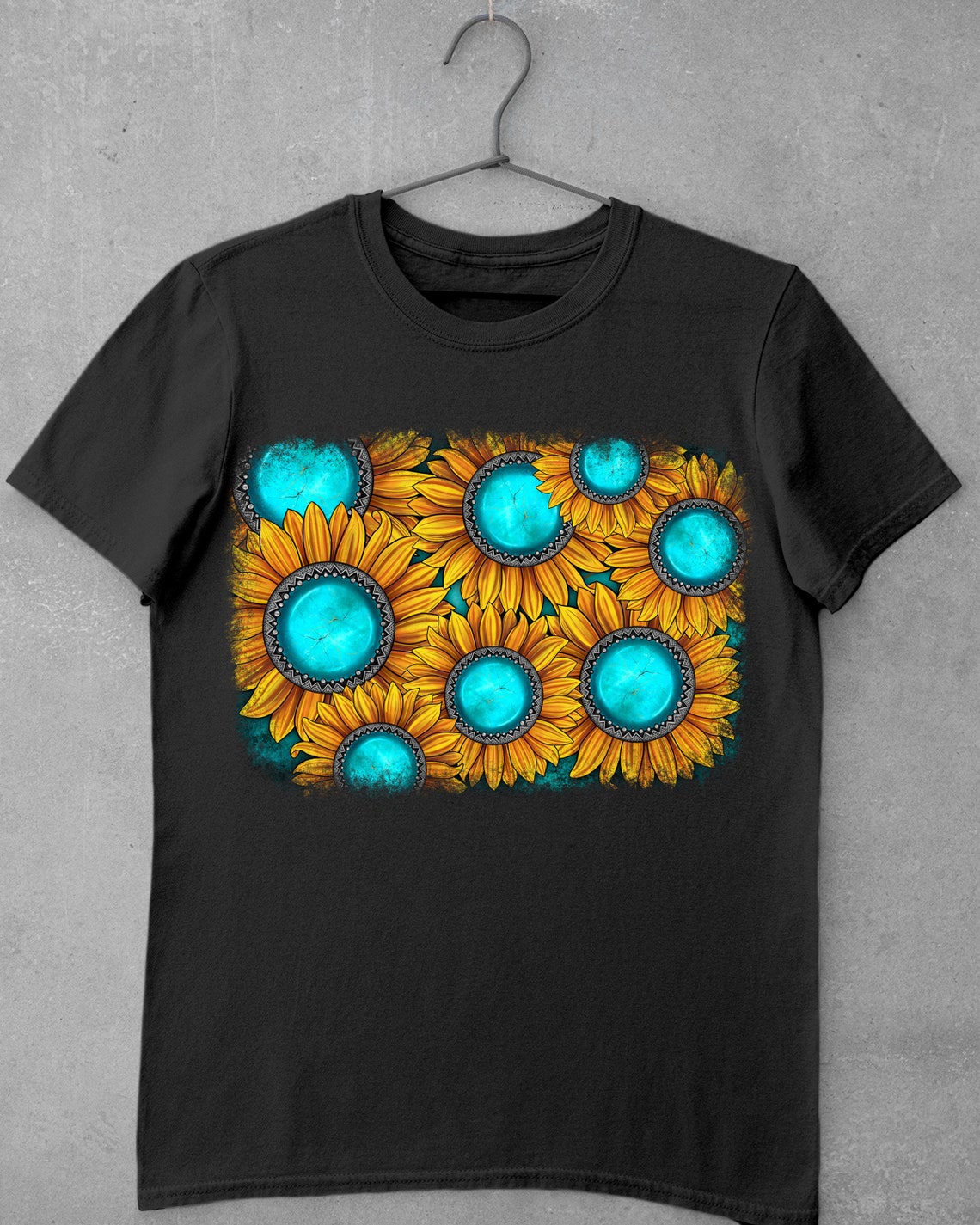 Sunflower Turquoise Background Png Sublimation Design - Etsy