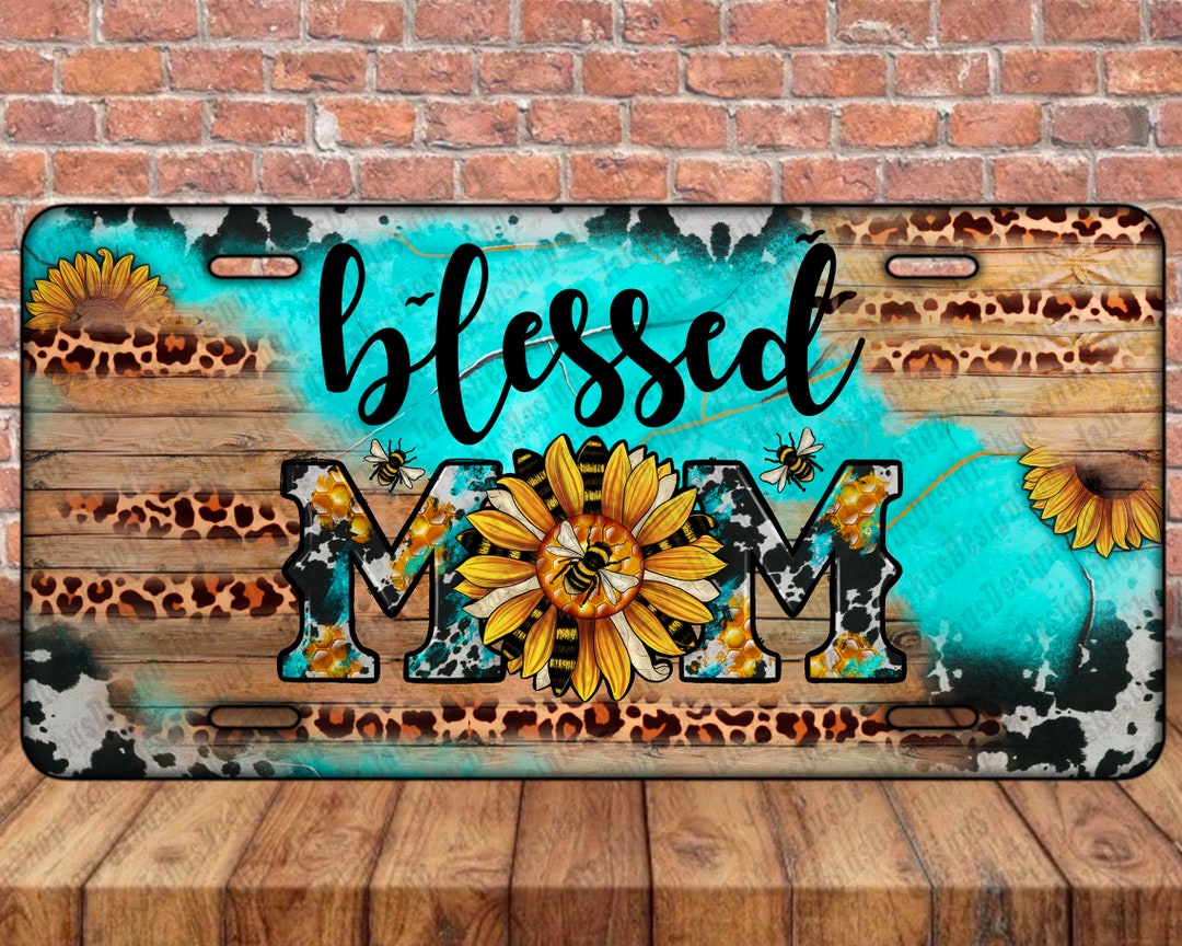Blessed Mom License Plate Sublimation Design, License Plate Png, Mom ...
