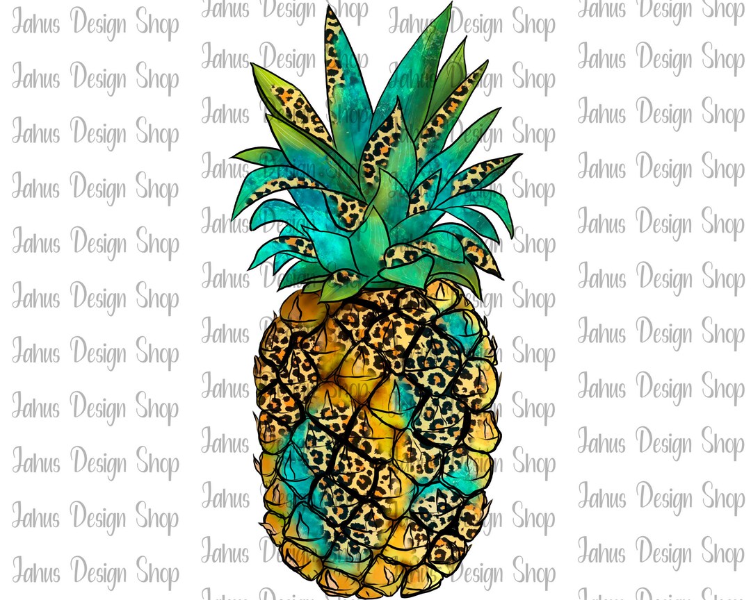 Leopard Turquoise Pineapple Png, Pineapple Clipart, I Love Summer Png ...