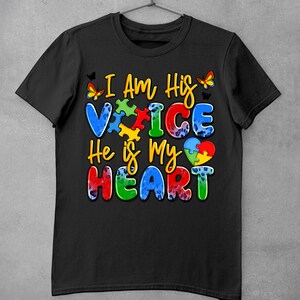 I Am His Voice He is My Heart Png Sublimation Design Download, Autism ...