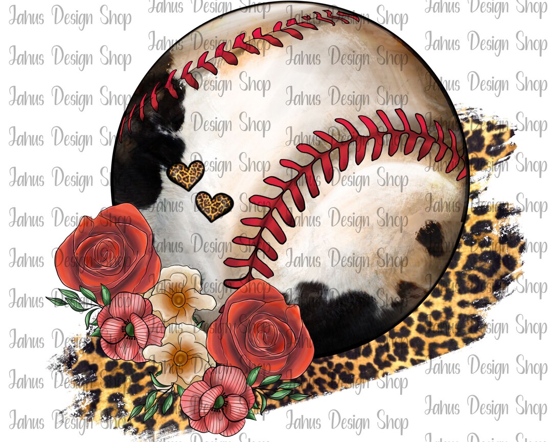Floral Baseball PNG, Leopard Baseball PNG, Love Baseball, Baseball Png ...
